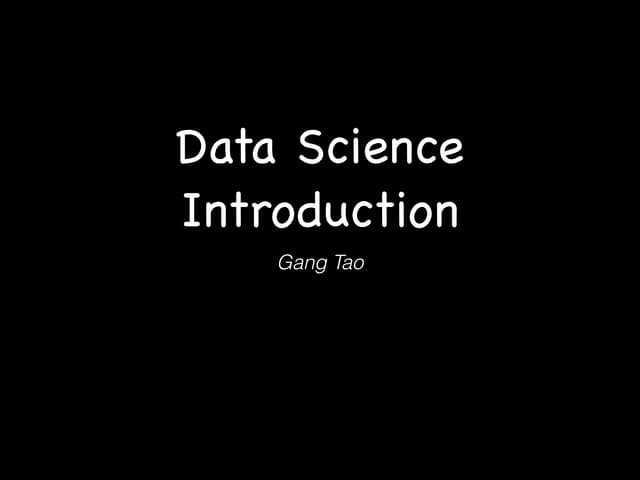 Introduction To Data Science 