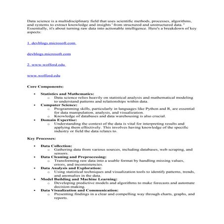 Data Science Is A Multidisciplinary Field That Uses Scientific Methodsdocx
