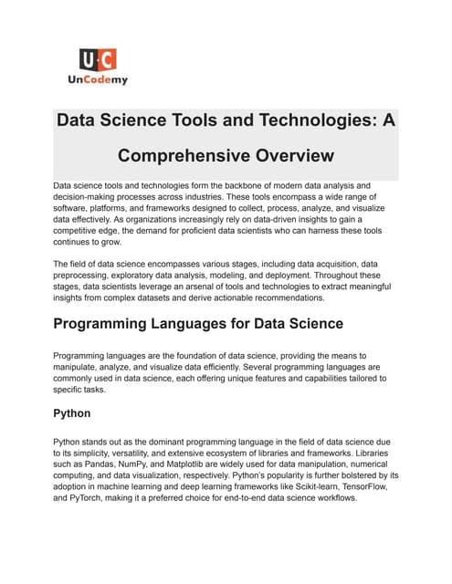 10 Python Libraries Used In Data Science Pdf