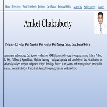 Aniket_C MSC Data Science Portfolio.pptx