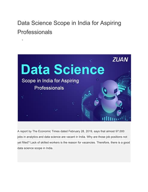 Data Science Scope In India For Aspiring Professionals Pdf 8580