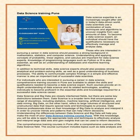 Data Science training Pune | PDF | Information Services Industry ...