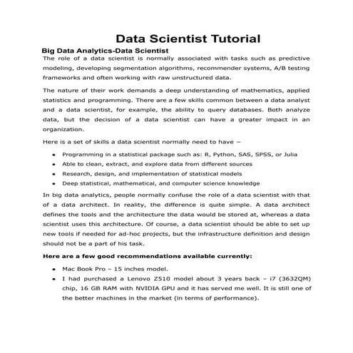 Data science tutorial | PDF