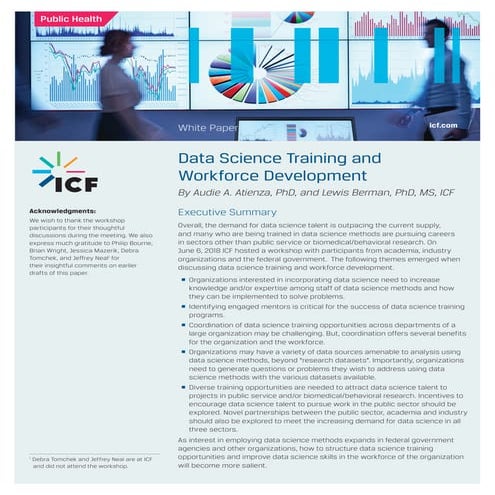 Data Science Training and Workforce Development | PDF