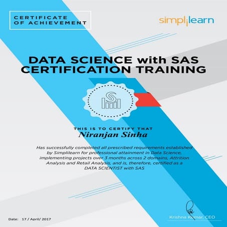 Data science with SAS Project experience | PDF