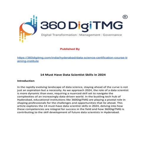 Data Scientist Course in Hyderabad | PDF