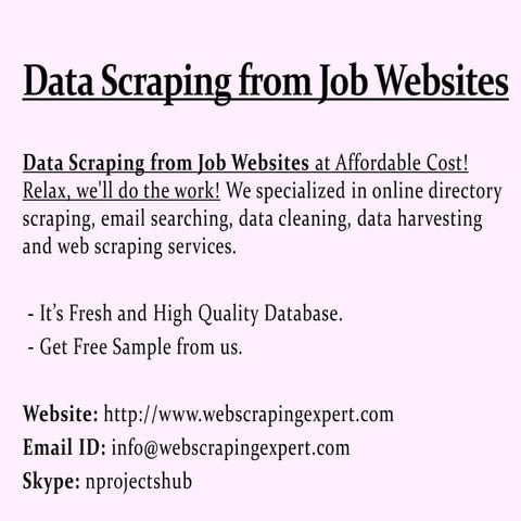 Data Scraping from Job Websites | PPT