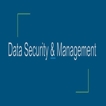 Data Security & Management | PPTX