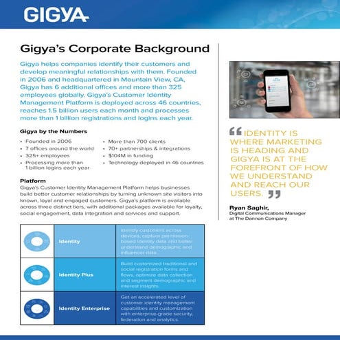 Data Sheet: Gigya Company Overview | PDF