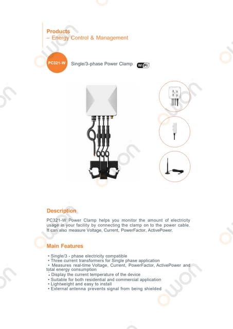 OWON Tuya Multi-Circuit Power Meter WiFi | 3-Phase & Split phase | PDF