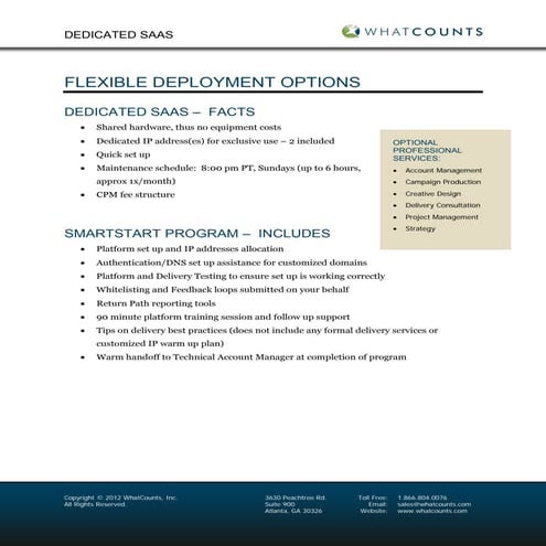 Flexible Deployment Options - Dedicated SaaS | PDF