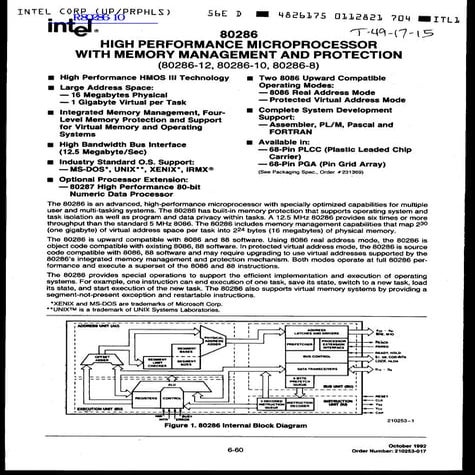 Datasheet 80286 | PDF
