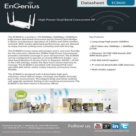 Datasheet EnGenius ECB350 | PDF