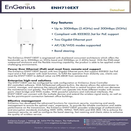 Datasheet EnGenius EWS360AP | PDF
