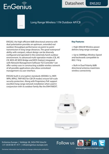 Datasheet EnGenius EUB9603H | PDF