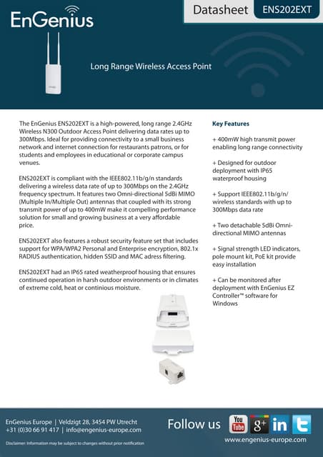 Datasheet EnGenius ENH700EXT | PDF