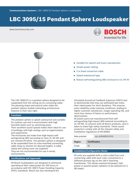 Mkt bosch lhm0606-03-data_sheet(issue 01) | PDF