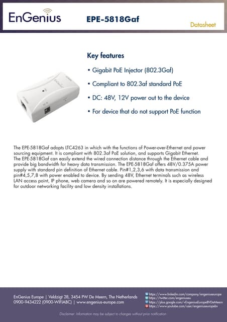 Datasheet EPE4818 | PDF | Computer Networking | Computing