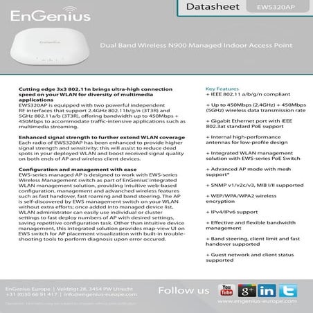 Datasheet EnGenius EWS360AP | PDF