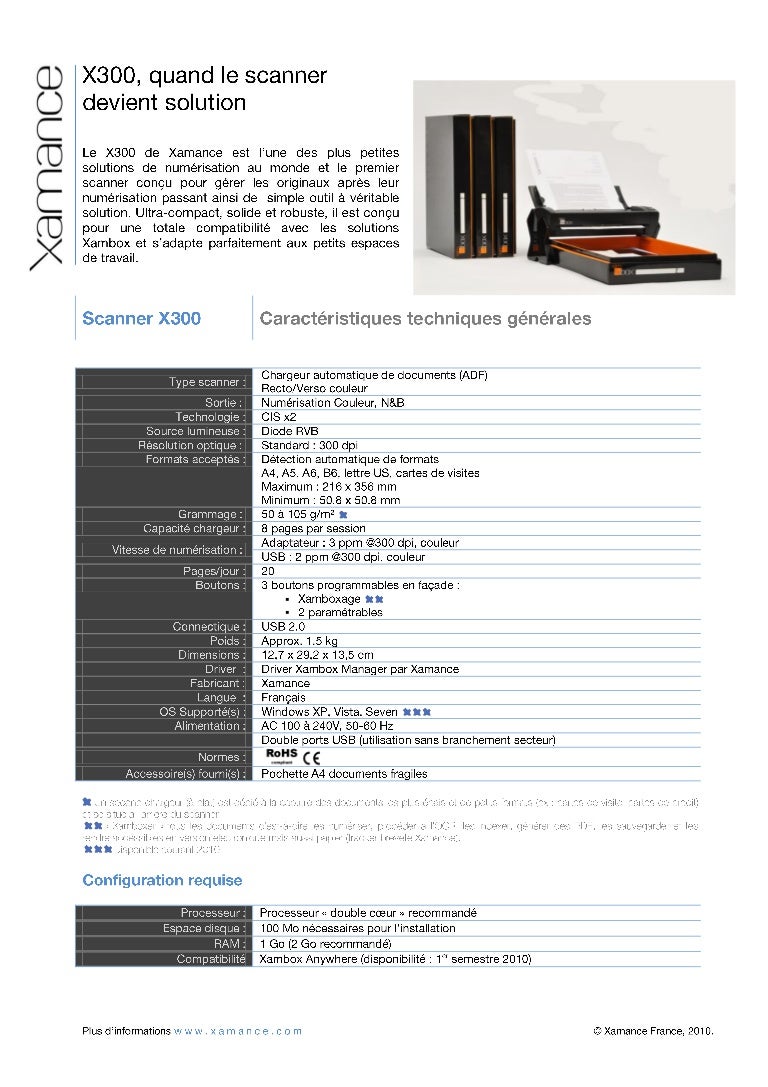 X300 Scanner Datasheet