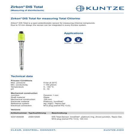 Zirkon® DIS Total - Total chlorine process sensor | PDF