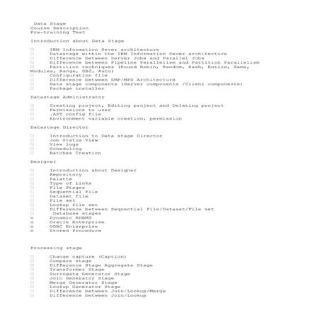 Datastage Details Pdf