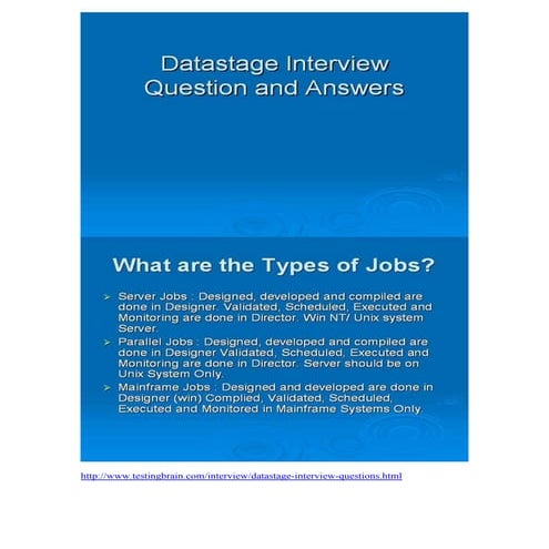 Datastage interview questions from - testingbrain.com