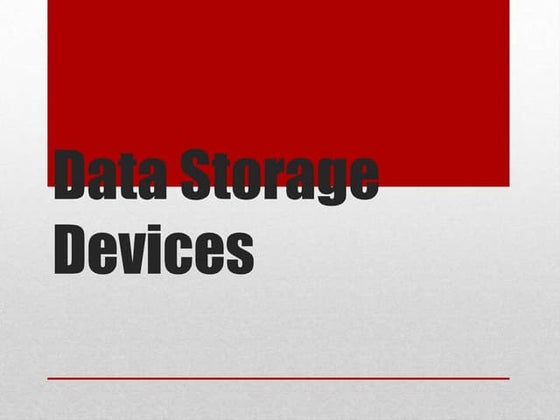 Data Storage Devices | PPT
