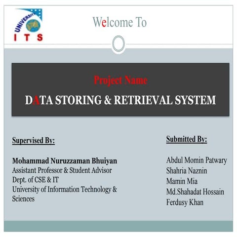 Data Storing And Retrieval System Ppt