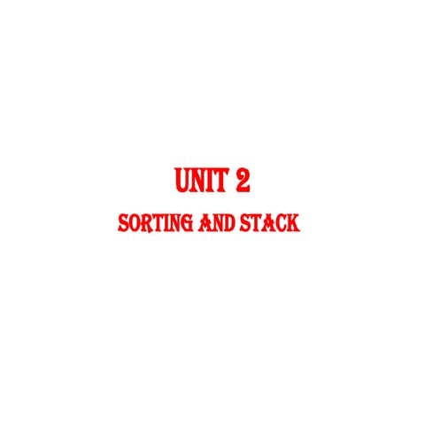 Comprehensive Guide to Sorting Algorithms and Stack Operations in ...