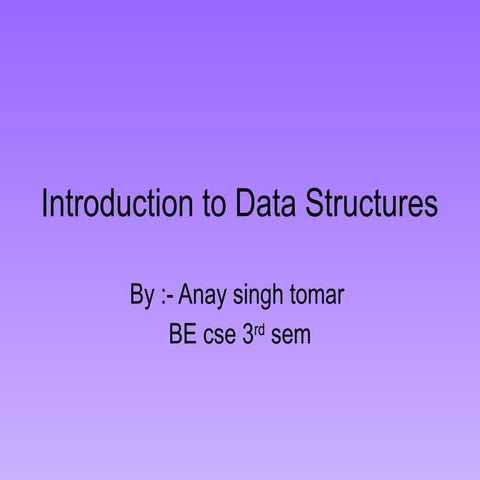Data Structure And Algorithms Arrayby Anaypptx