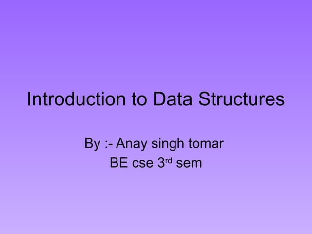 Data Structure And Algorithms Arrayby Anaypptx