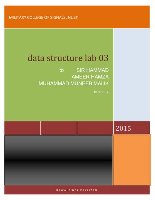 Data structure lab 03ameer hamza | PDF Data structure lab 03ameer hamza | PDF