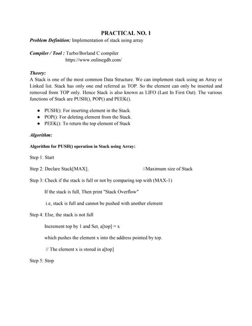 Stack In Data Structure Ppt