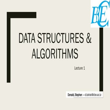 Data Structure Lecture 1 Basic Introduction Pptx