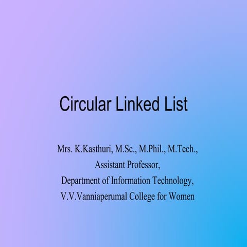 Circular Linked List Pptx