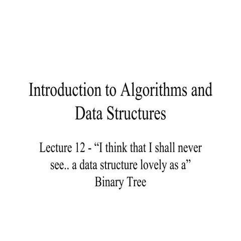 Data Structures Algoritghm For Binary Tree Methodppt 