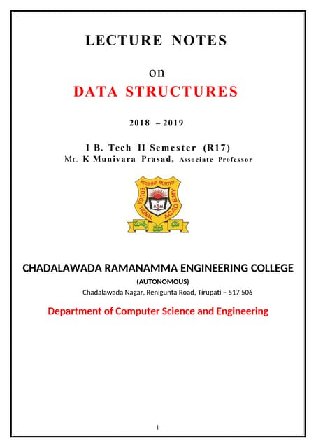 Data Structures Notes Pdf