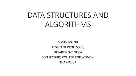 Basic concepts of data structures and algorithms | PPT
