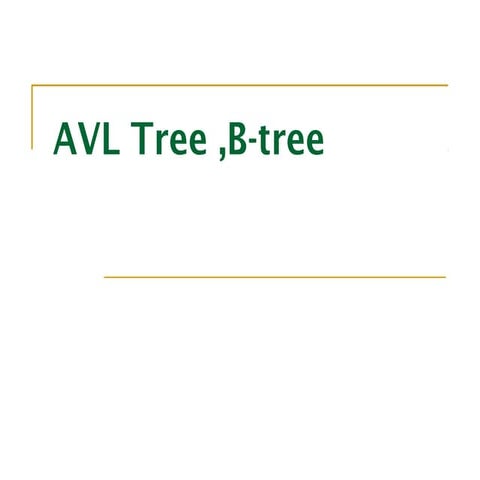 avl tree ,b-tree | PPT