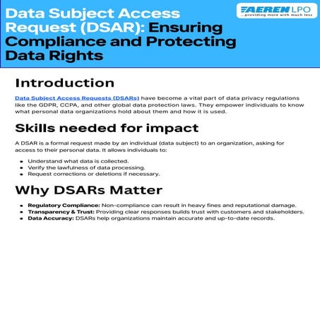 Data Subject Access Request (DSAR) | PDF