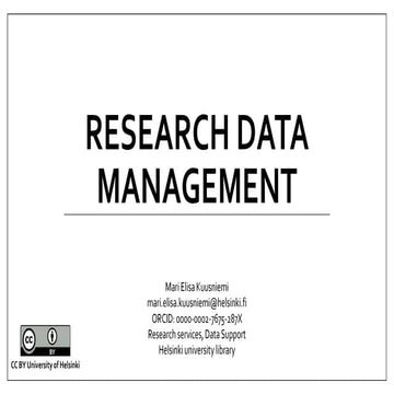 Research Data Management And Data Support Pptx