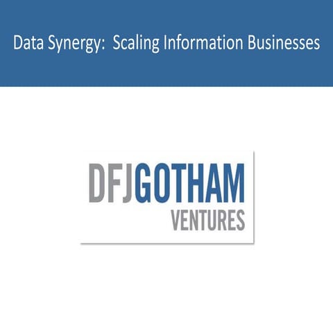 Data Synergy - Scaling Information Businesses | PPTX