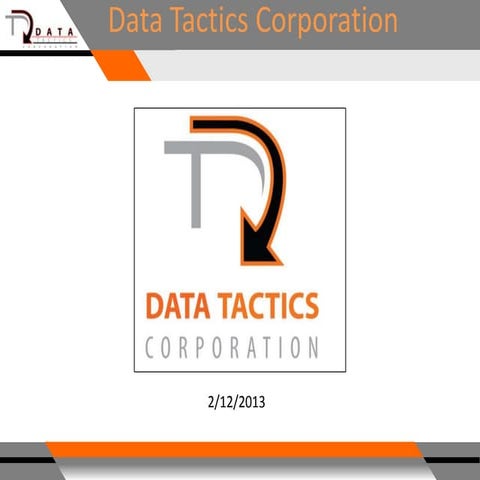 Data Tactics dhs introduction to cloud technologies wtc | PPTX