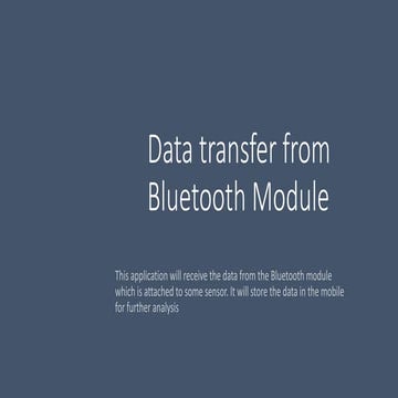 Data transfer from bluetooth module | PPTX | Computing | Technology ...