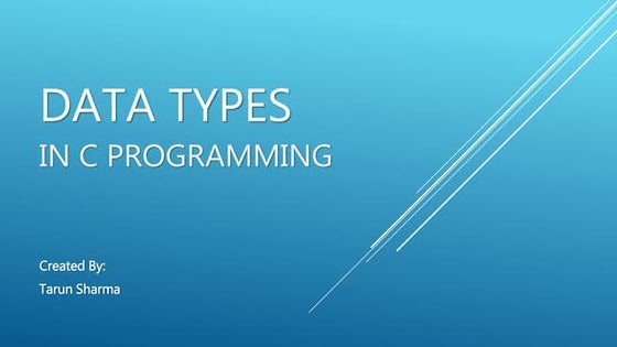Data Types In C Programming Ppt 2267
