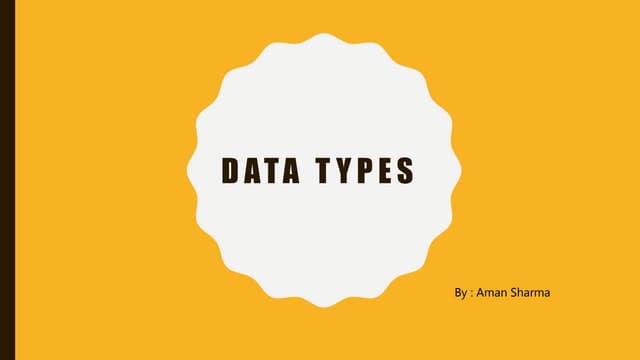 Data Types In Java Ppt
