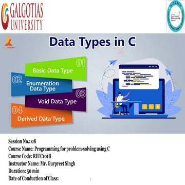 Data Types with full reference from basic types to advance level | PPTX