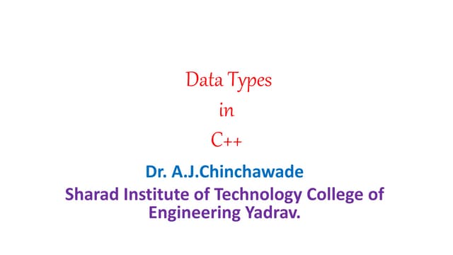 Data Types in C++-Primary or Built-in or Fundamental data type Derived ... Data Types in C++-Primary or Built-in or Fundamental data type Derived ...