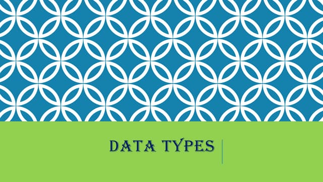 Datatypes In Pythonpdf